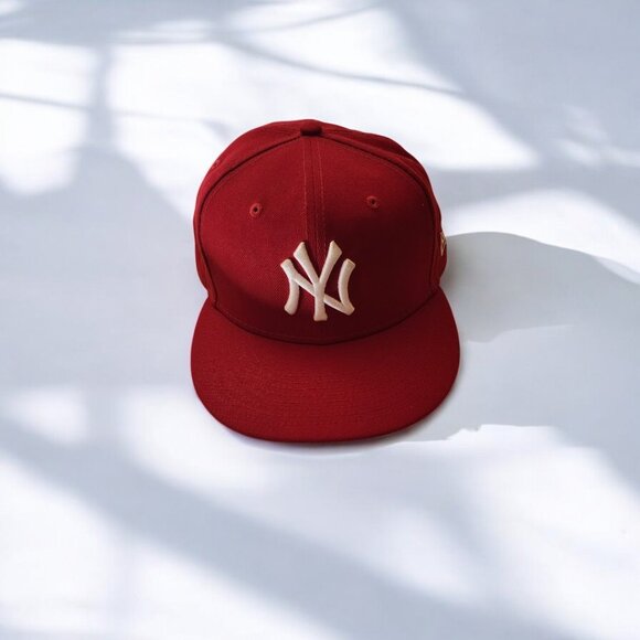 59Fifty | Accessories | Red Ny Yankees 59fifty Fitted Hat Size 7 2 Bold ...